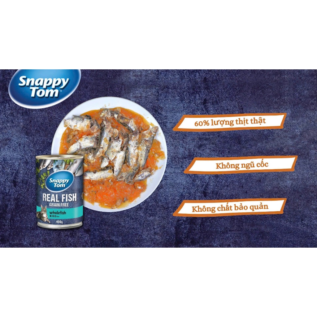 [Lon 400g] Pate Snappy Tom Real Fish - CATCHY - Thức Ăn Pate Cho Mèo - CHỌN LOẠI | Shopee Việt Nam