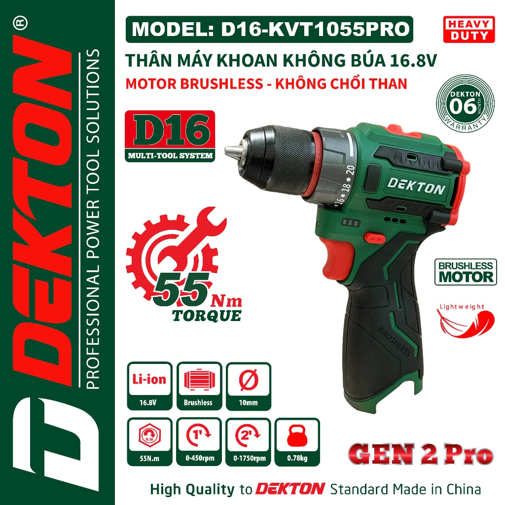 THÂN MÁY SAC PIN D16 16,8V DEKTON D16 - KVT1055PRO D16-VT55PRO Giá TỐT | Shopee Việt Nam