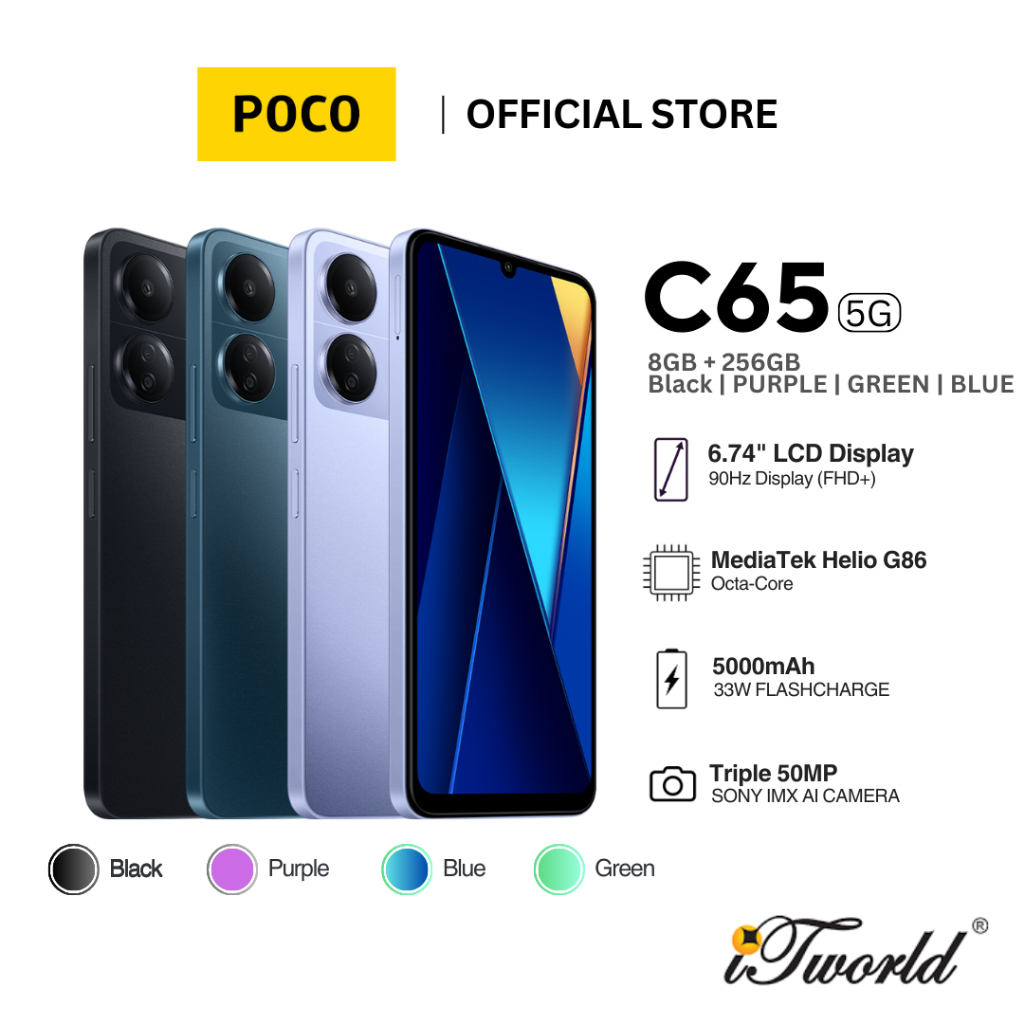 Điện thoại POCO C65 (8GB/256GB) 6.71" NFC | IPS LCD HD+ | Helio G85 ...