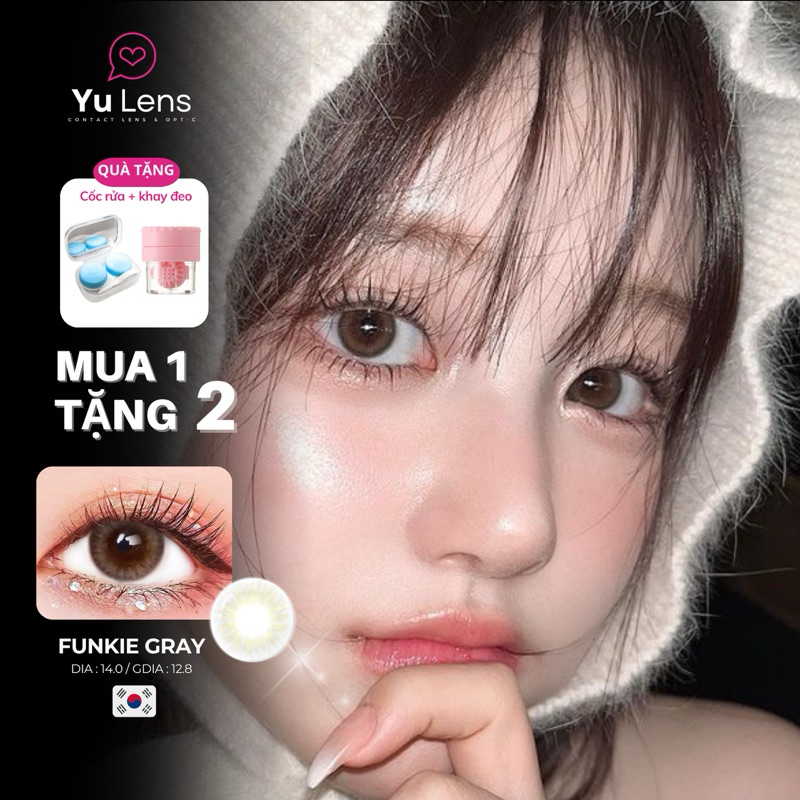 LENS MẮT XÁM TỰ NHIÊN không giãn Funkie Gray - chất liệu Polyhema cao ...