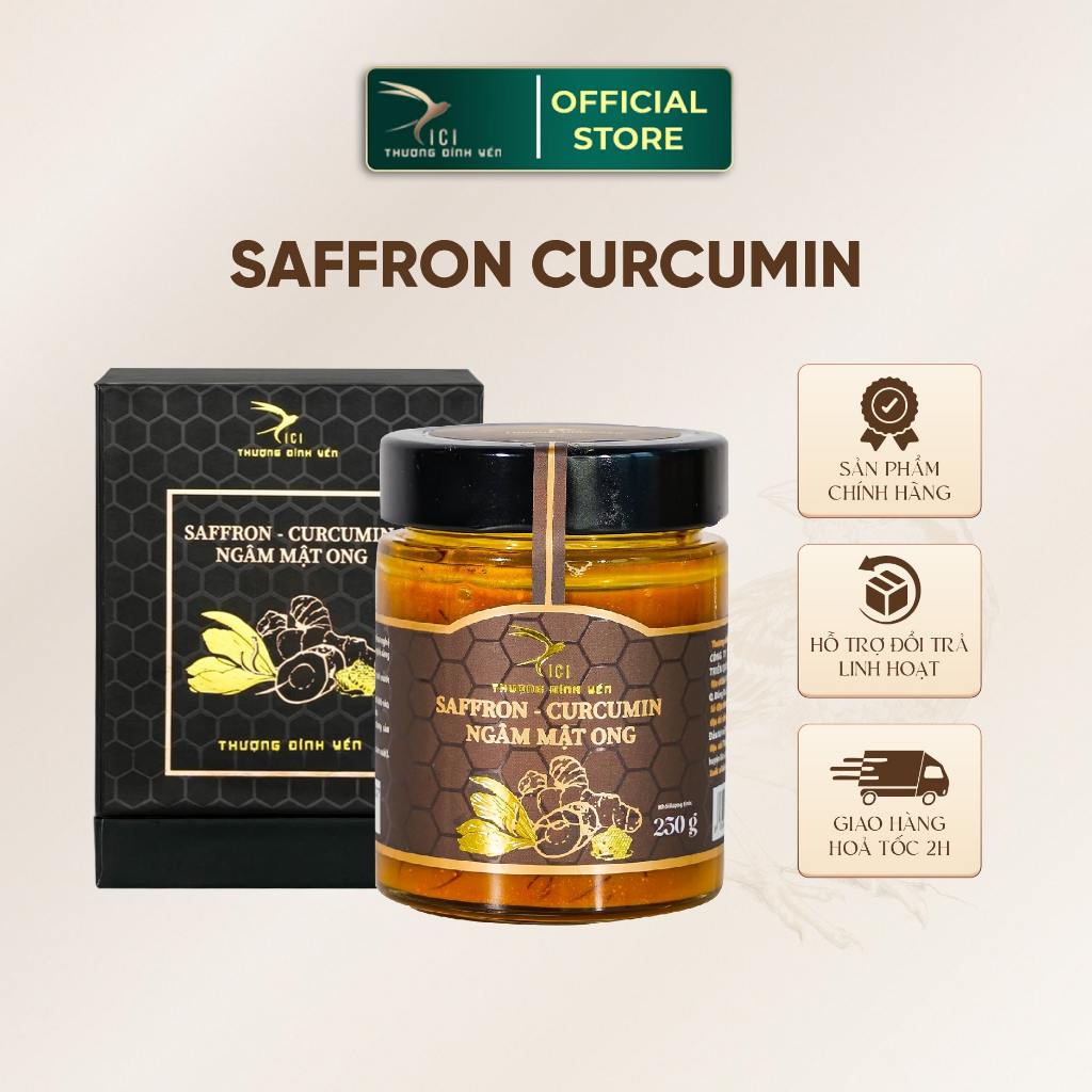 Mật ong ngâm Saffron Curcumin CiCi Thượng Đỉnh Yến cao cấp thượng hạng ...