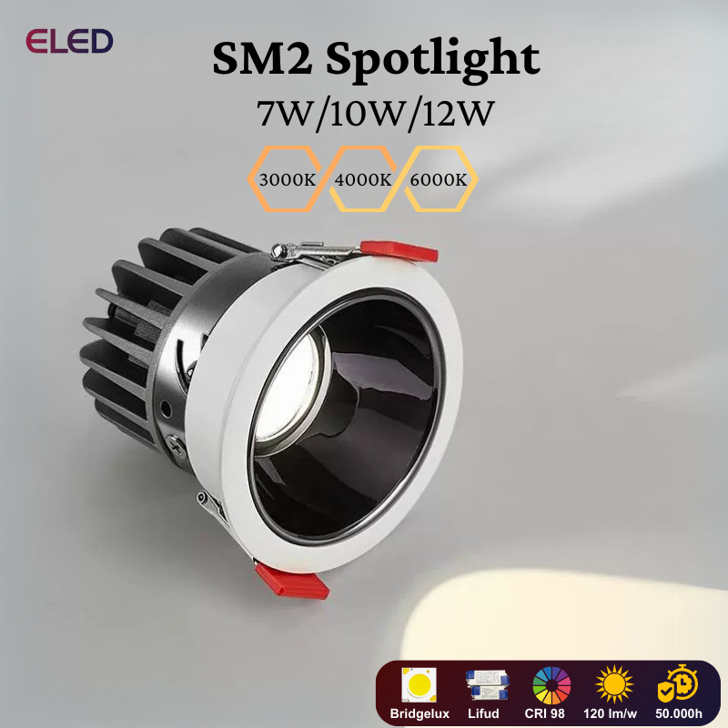 Đèn Led âm trần ELED SM2 Spotlight chip COB D70 chống chói cao cấp ...