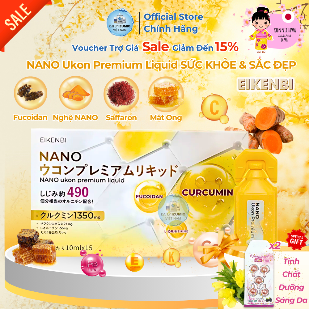 [Xuất Kèm VAT + Voucher 15%] Tinh Chất Nghệ Nano Curcumin Eikenbi Trắng ...