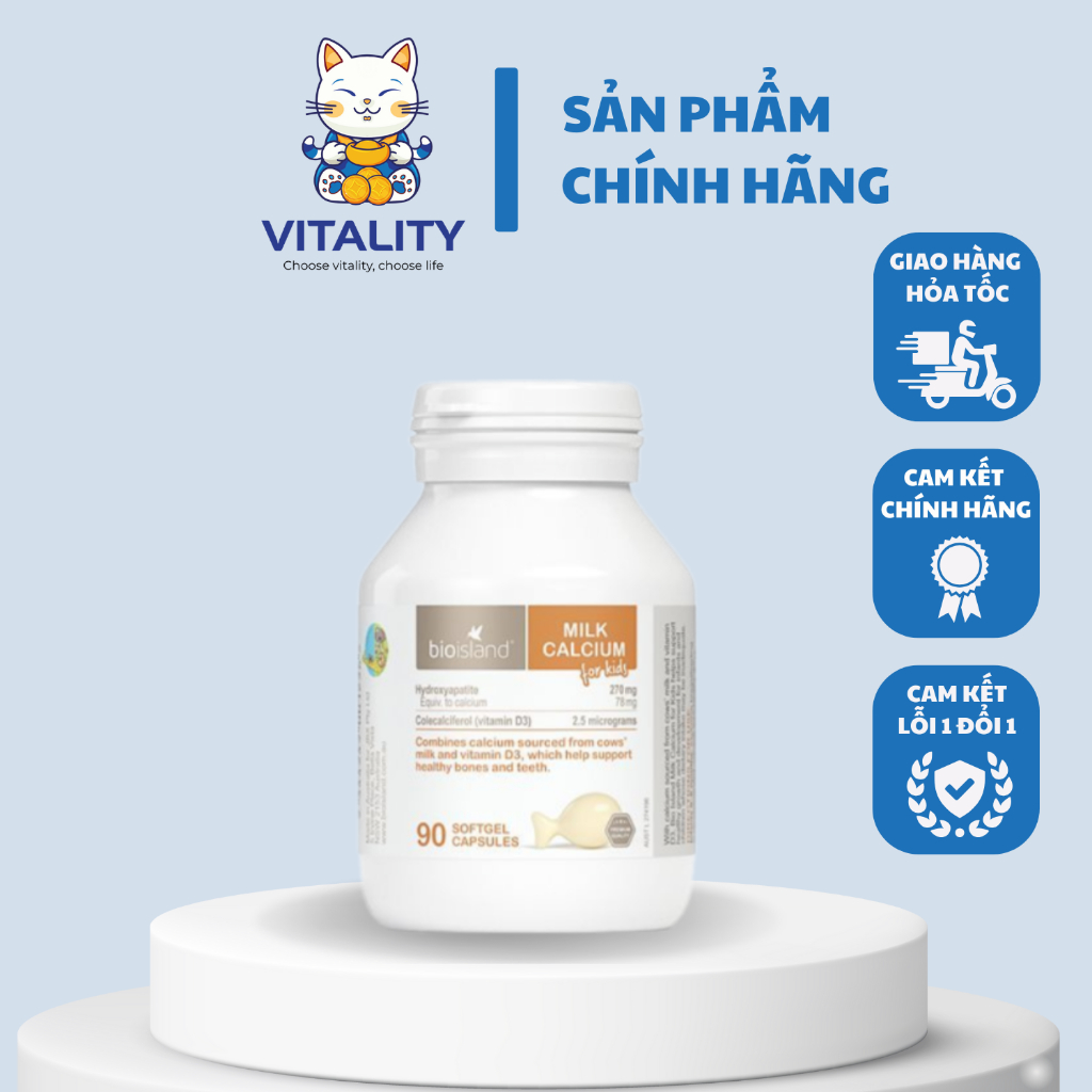 Canxi sữa Bio island milk calcium for kid 90 viên tăng cường hệ miễn ...