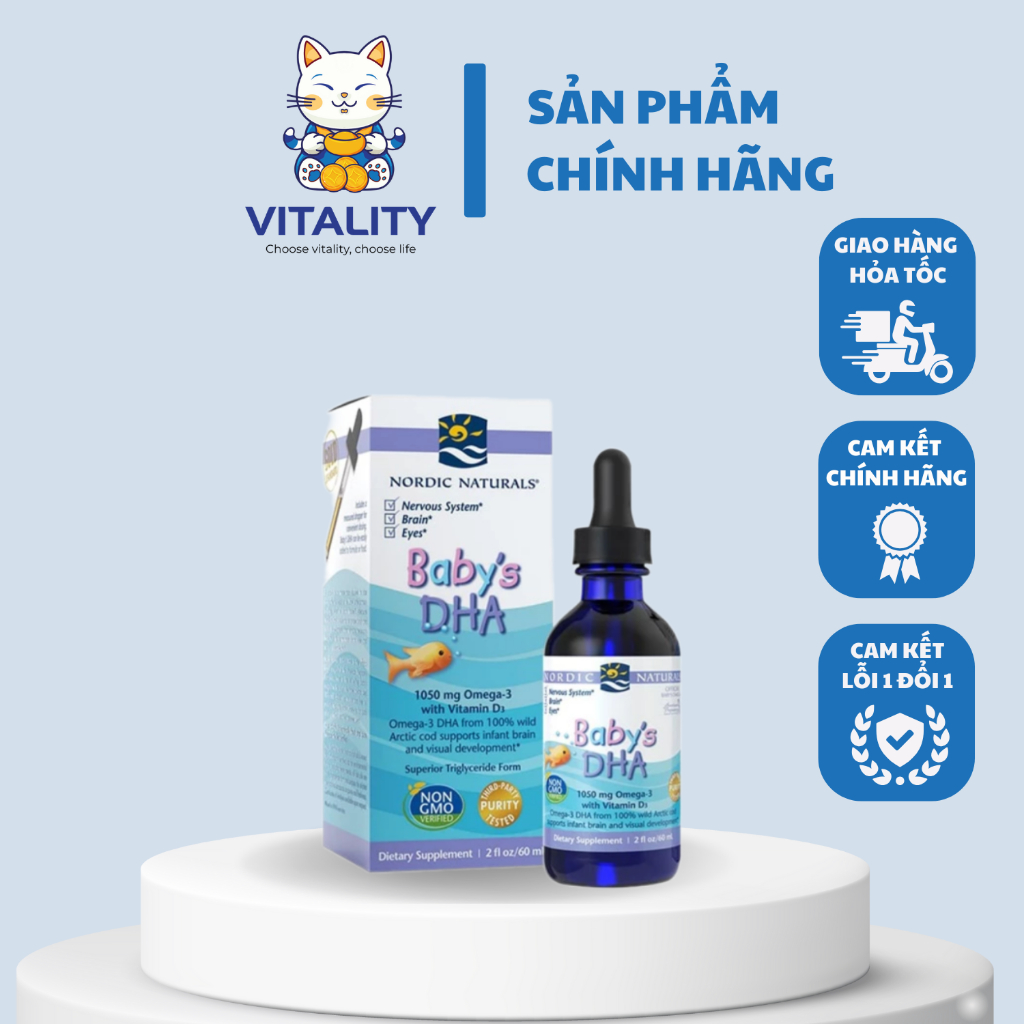 Siro Baby’s DHA Omega-3 With Vitamin D3 Nordic Naturals 60ml bổ Sung ...