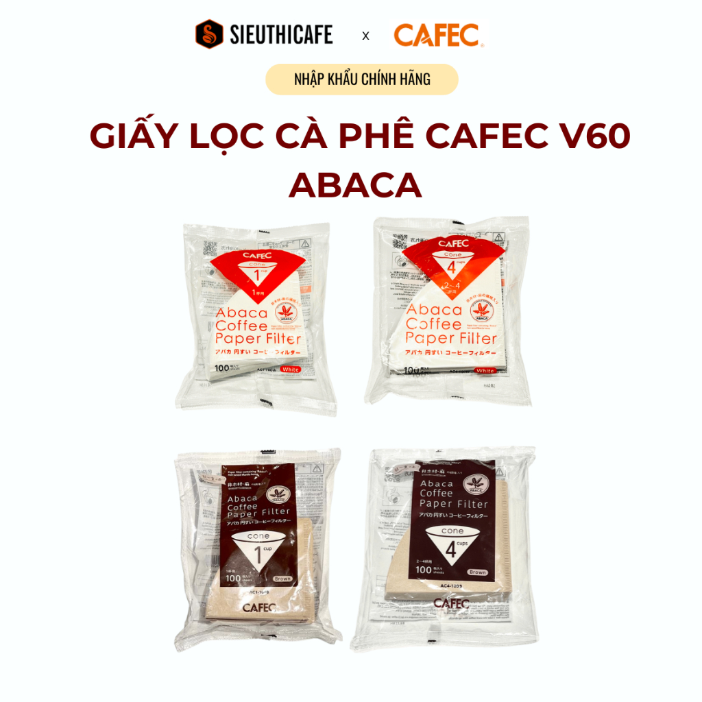Giấy Lọc Cà Phê CAFEC Abaca V60 - 100 Tờ - Nhập Khẩu Nhật Bản Chính ...