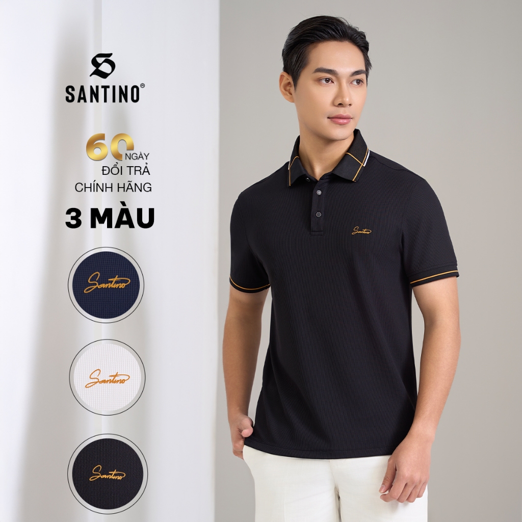 Áo Polo Nam Đen Cao Cấp vải Chống Nhăn, Regular Fit Thoải Mái, Sang Trong - Santino B938 ...