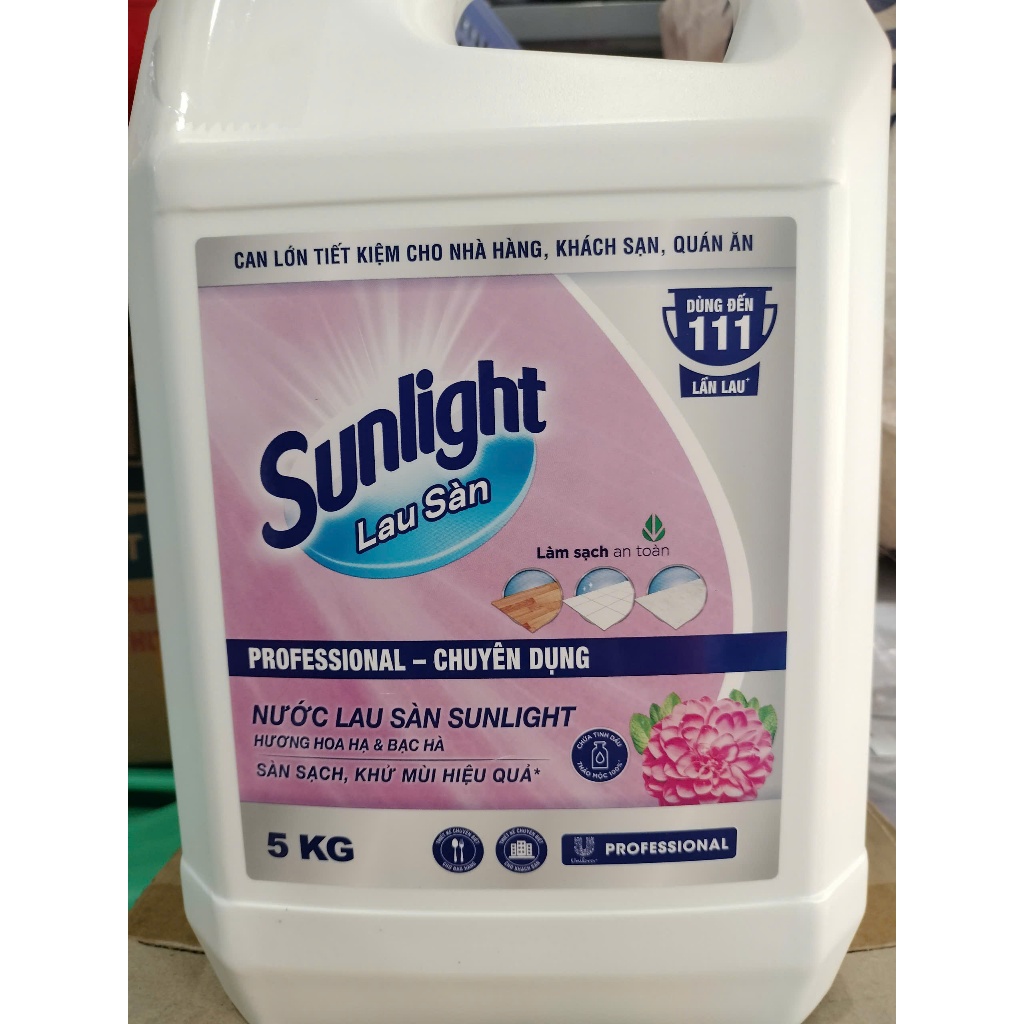 Nước lau sàn Sunlight can 5kg (Hương Hoa Hạ & Bạc Hà) - hàng chính hãng ...