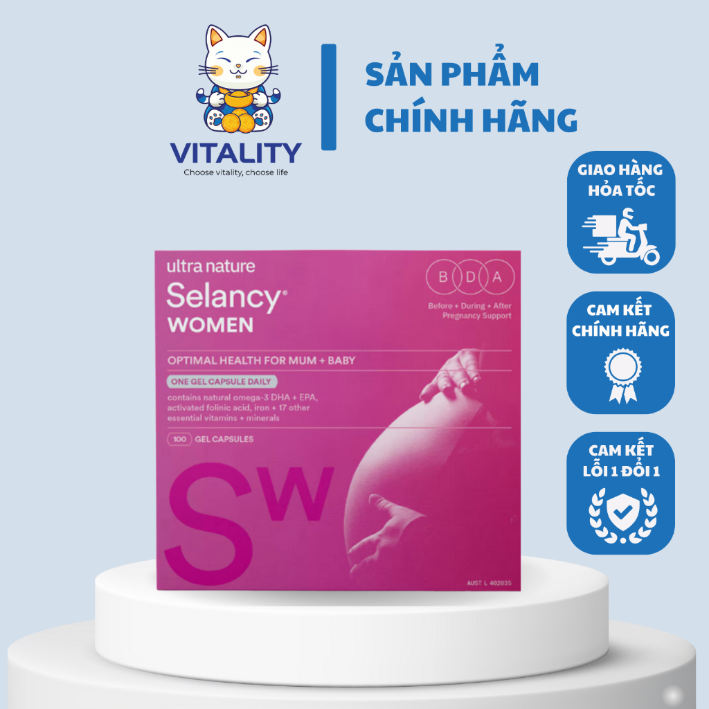 Vitamin tổng hợp Selancy Women 100 Viên hỗ trợ sức khỏe cho mẹ bầu, mẹ ...