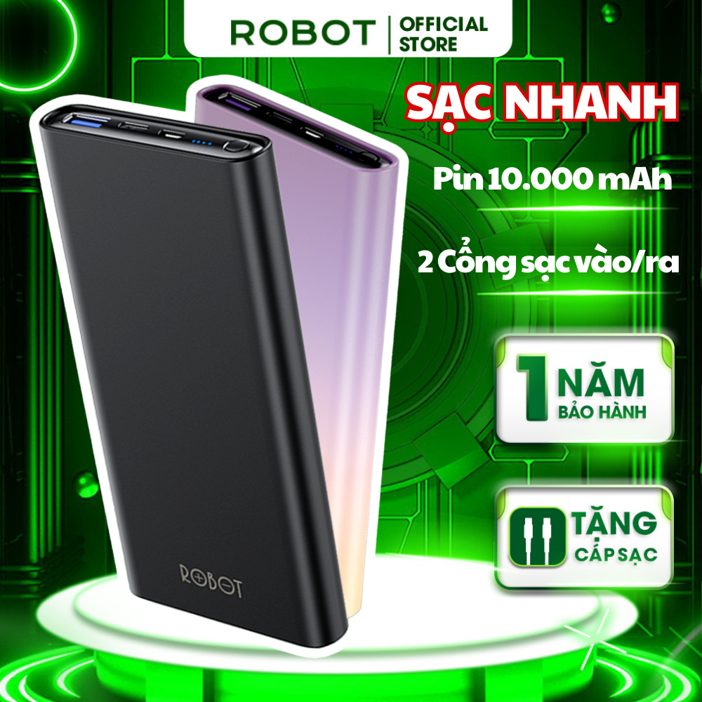 Combo Dây Cáp Sạc Nhanh Và Sạc ROBOT RT11/RT22S Nhanh 20W PD/QC, Sạc ...