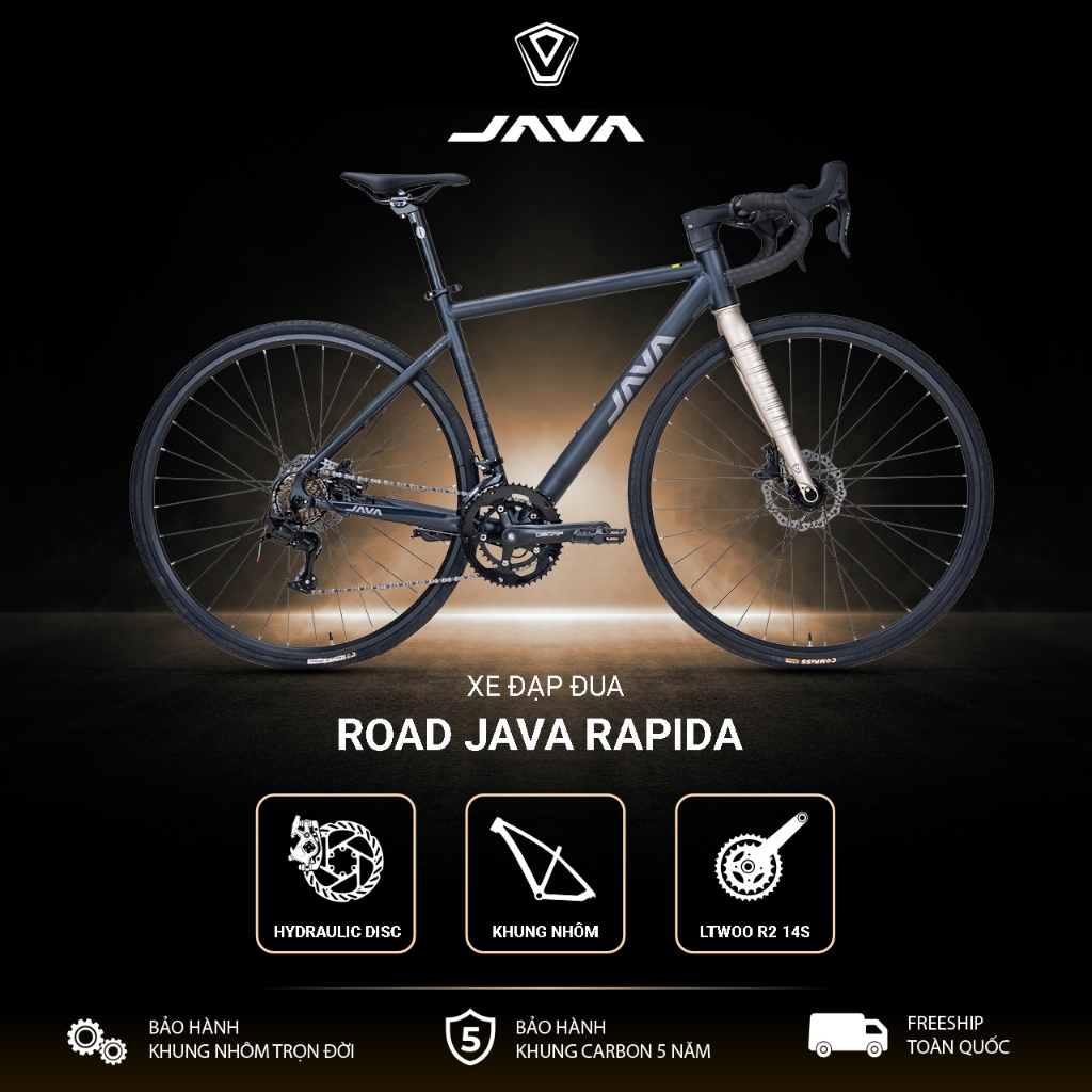 XE ĐẠP ĐƯỜNG TRƯỜNG ROAD JAVA RAPIDA - PHANH ĐĨA, BÁNH 700C - BLACK ...
