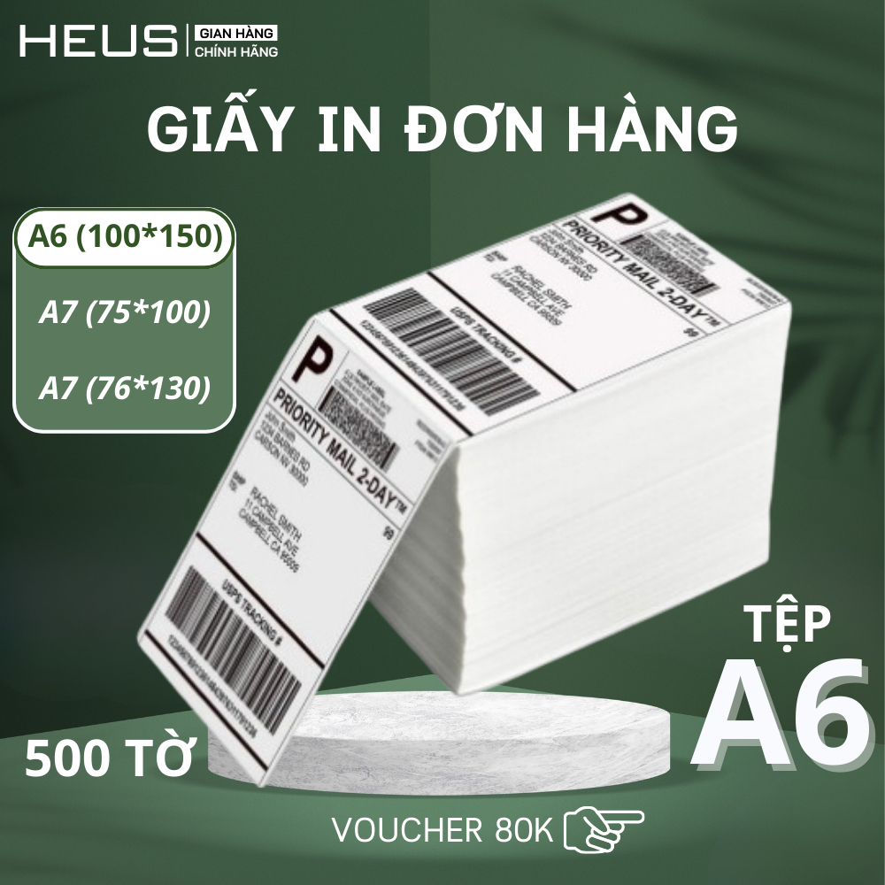 Giấy in nhiệt TỆP A6 (100x150) 500 tờ. Decal nhiệt tự dính cho đơn hàng ...