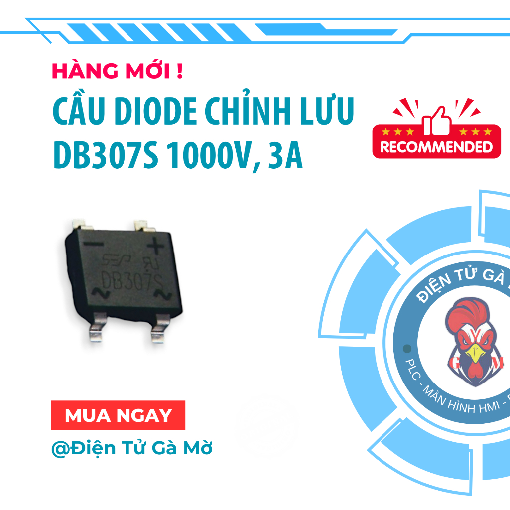 [1 CON] Cầu Diode Chỉnh Lưu Mini Bridge Rectifier DB307S Loại Dán 1000V ...