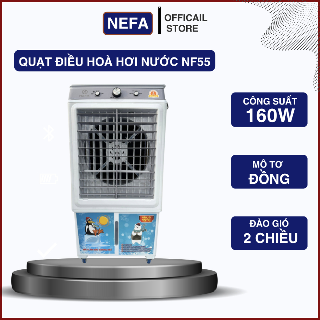 Quạt Điều Hòa Hơi Nước NEFA NF55 Mô Tơ Đồng Đảo Gió 2 Chiều Làm Mát ...