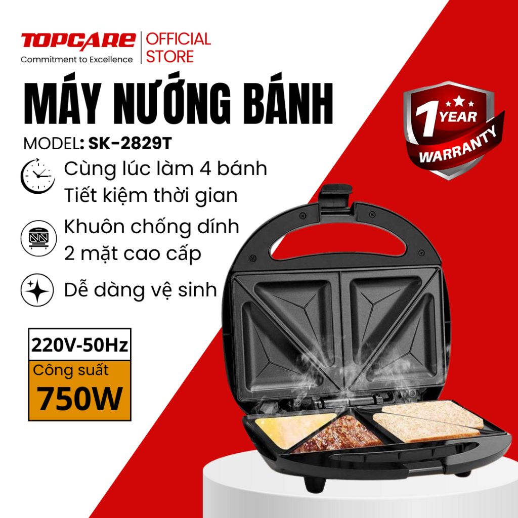 Máy nướng bánh mì, máy làm Sandwich SEKA SK550 máy kẹp nướng bánh 750W nướng nhanh | Shopee Việt Nam