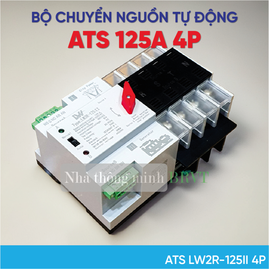 Bộ chuyển nguồn tự động 3 pha ATS 100A / 125A 4P LW2R Series chuyển mạch nguồn điện không gián ...
