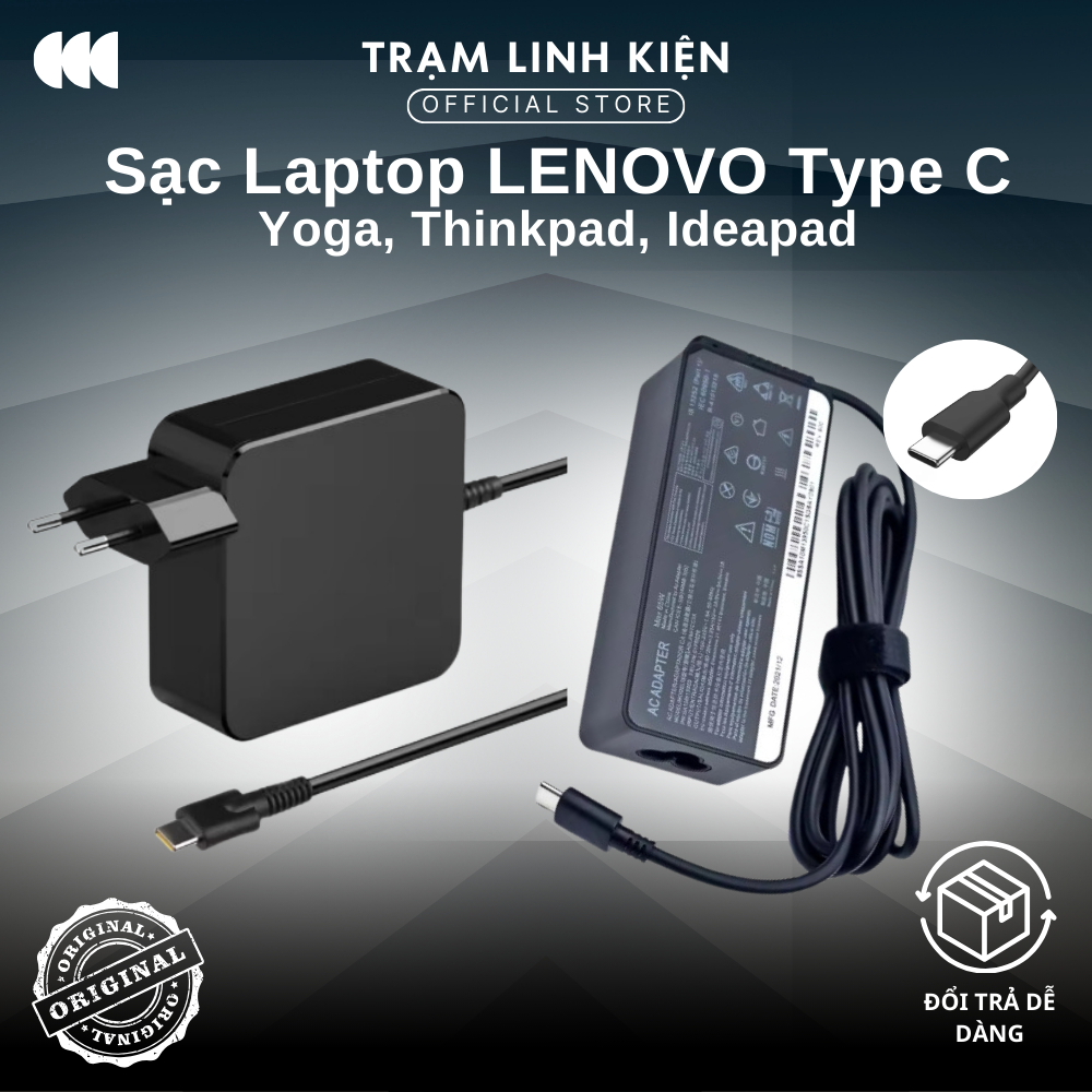 Sạc Laptop Lenovo Type C 65W Lenovo Yoga X270 X280, Thinkpad E480 E580 ...