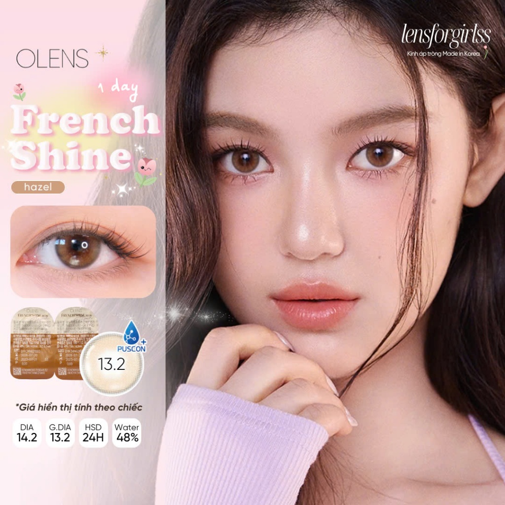 (OLENS) Lens 1 ngày | Kính áp tròng FRENCH SHINE HAZEL chính hãng KOREA ...