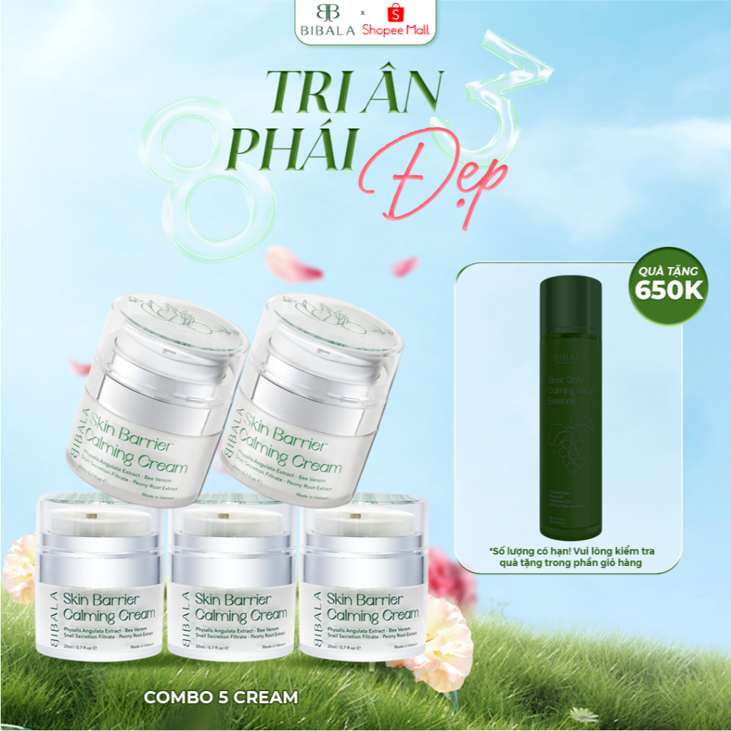 COMBO 5 Lọ Kem dưỡng Chăm Sóc Da phục hồi, lành thương và làm giảm kích ứng BIBALA SKIN BARRIER ...