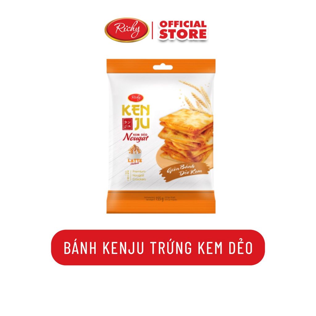 Bánh quy Kenju Richy vị latte cà phê túi 155g (10 bánh) | Shopee Việt Nam