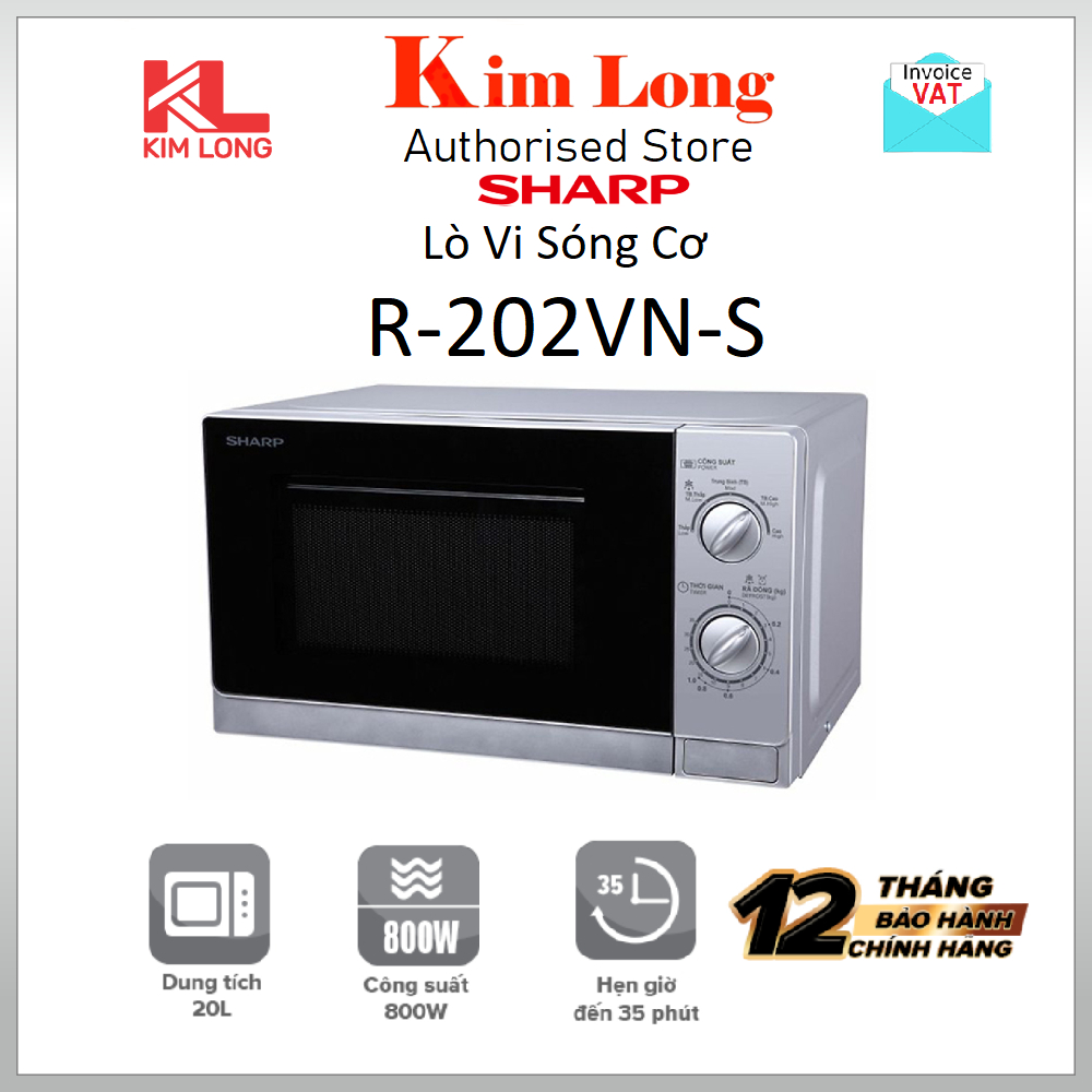 Lò vi sóng Sharp R-202VN-S 20Lít Công suất 800W hâm, nấu, rã đông - Hàng chính hãng | Shopee ...