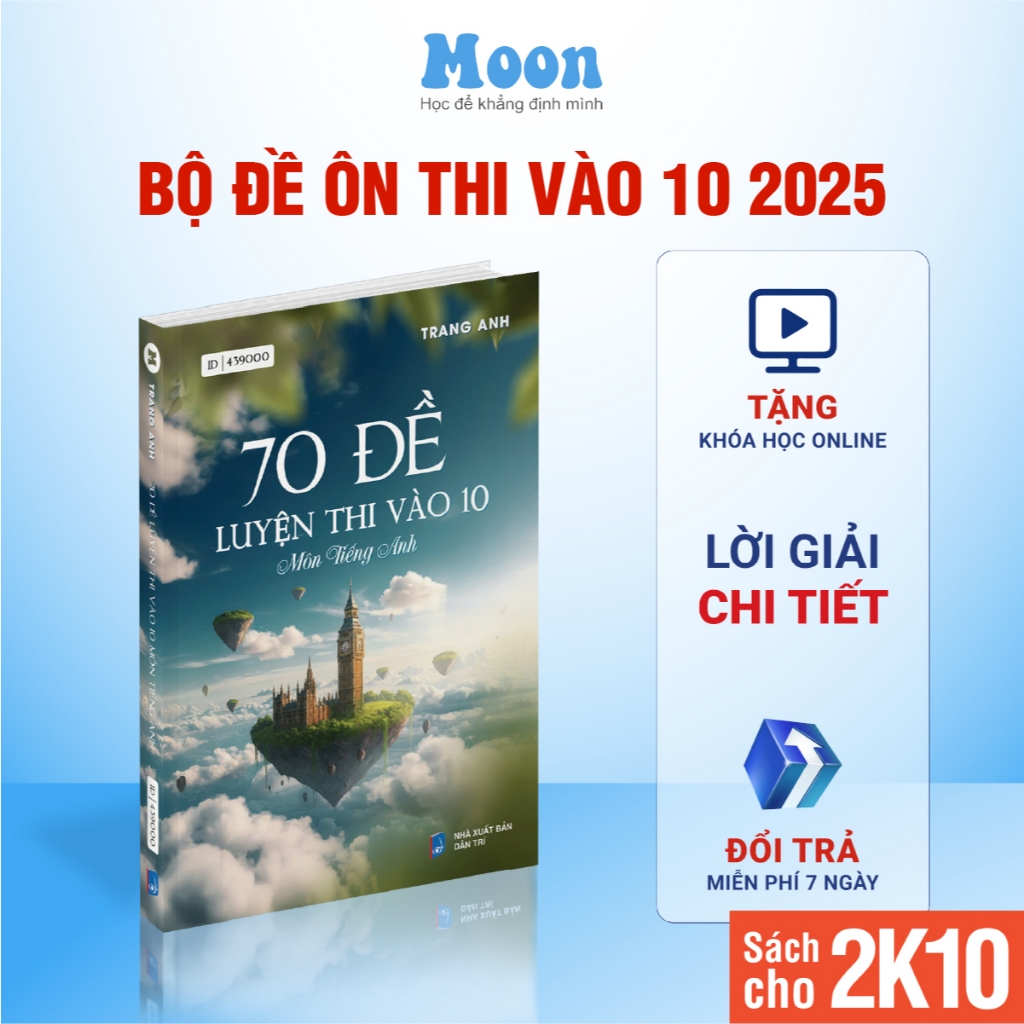 Sách 80 đề luyện thi vào lớp 10 Tiếng Anh cô Trang Anh - Moonbook ...