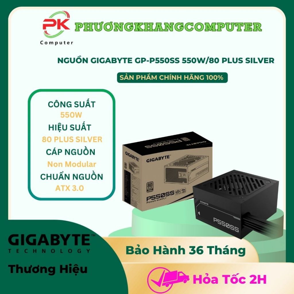 Nguồn Máy Tính Gigabyte GP-P550SS / P650SS 80 Plus Silver ATX 3.0 / P750BS 750W/80 Plus Bronze ...