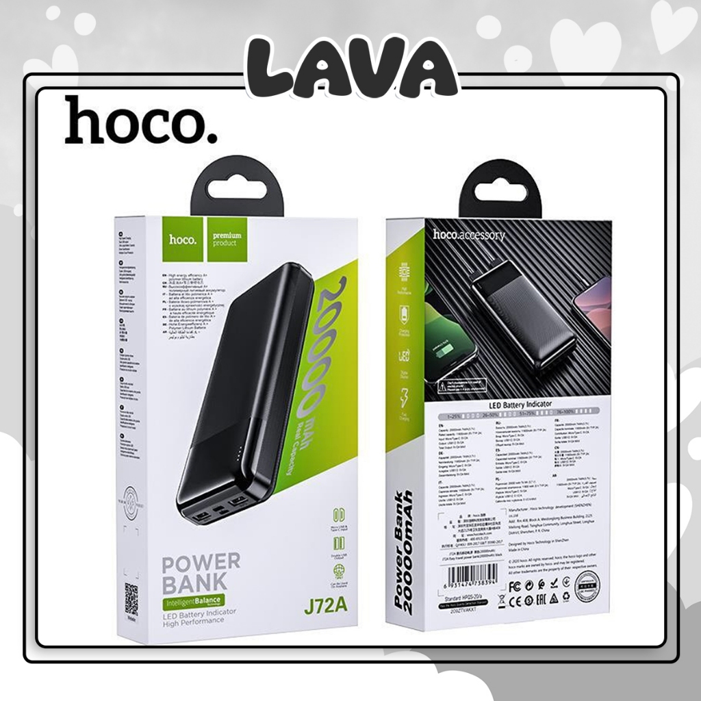 Pin Dự Phòng Hoco J72/J72A 10,000mAh Chính Hãng, 2 Cổng USB 2A, 1 Cổng Type C - Hỗ Trợ Sạc Nhanh ...