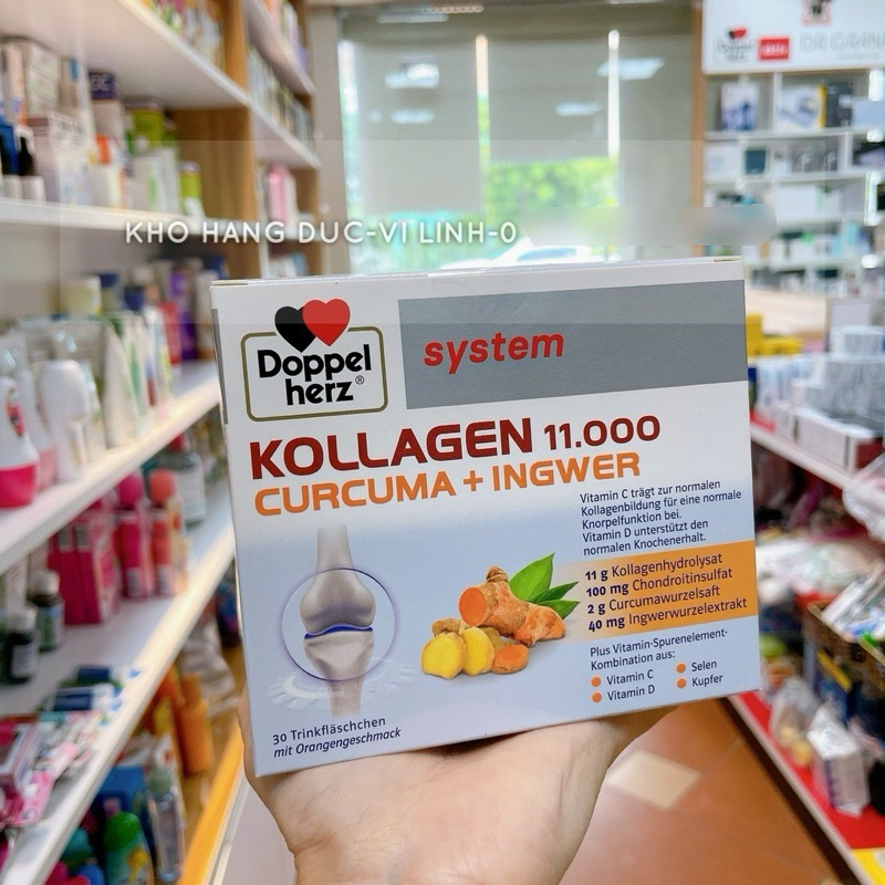 (Hàng Air date 2026) Collagen thủy phân System Kollagen 11.000 Curcuma ...