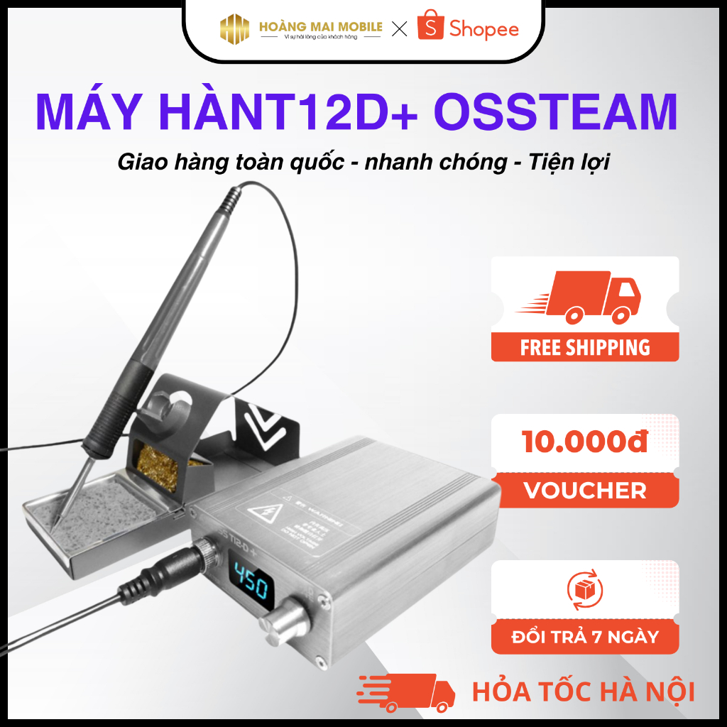 Máy Hàn (Trạm hàn) T12D+ OSSTEAM , Tăng Nhiệt Nhanh, Ngủ Tự Động | Shopee Việt Nam