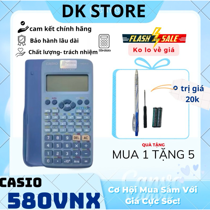 [CHÍNH HÃNG]MÁY TÍNH CASIO 580 XANH CŨ PASS ĐÃ QUA SỬ DỤNG(MỚI ...
