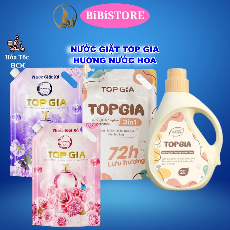 Nước Giặt TopGia 3in1 Hương Lavender Dịu Nhẹ, Làm Sạch Vết Bẩn, Lưu Hương 72h (Bibistore HCM ...