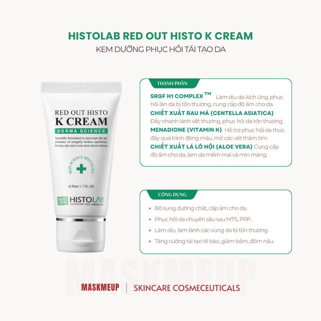 Kem dưỡng phục hồi tái tạo da Red Out Histo K Cream Histolab | Shopee Việt Nam