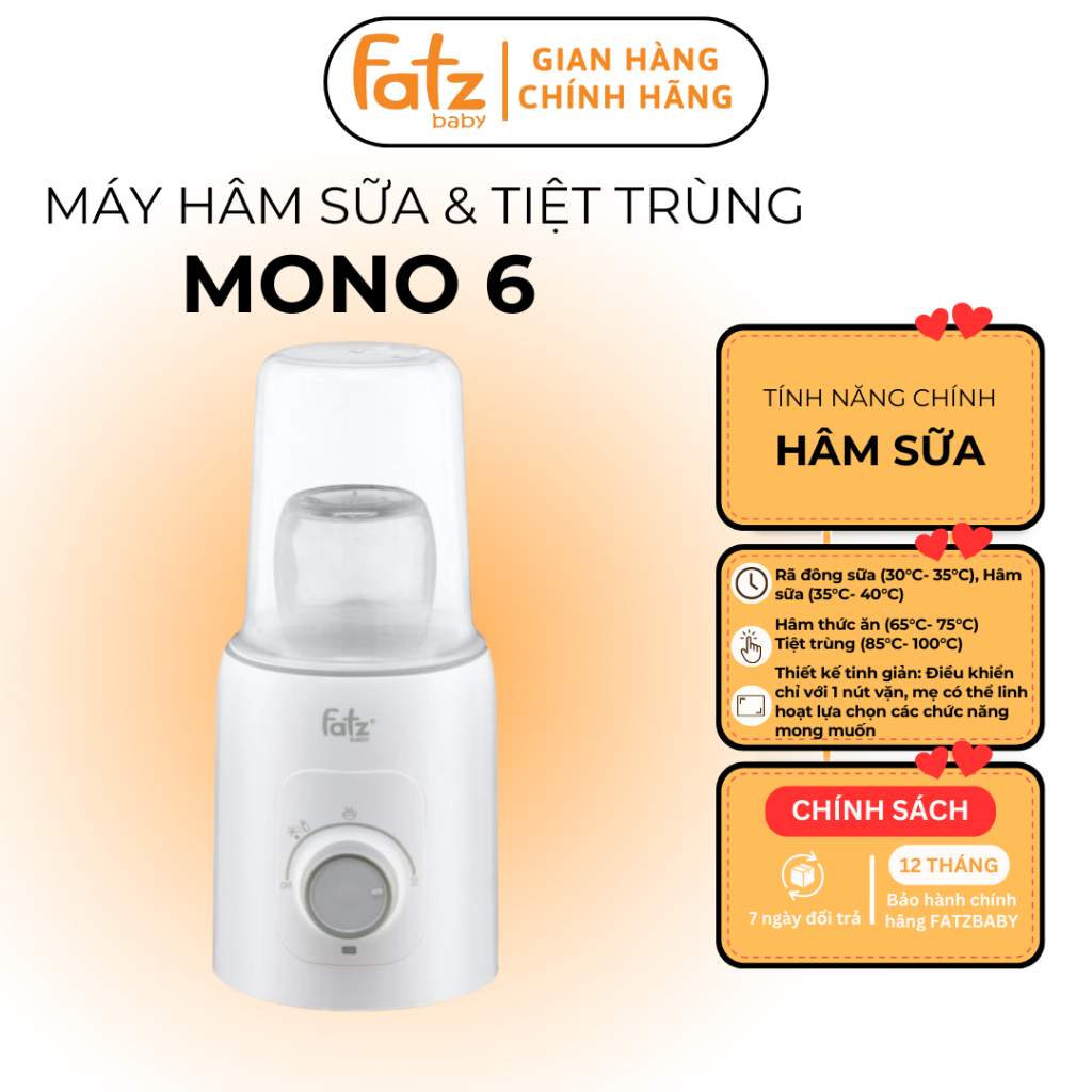 Máy hâm sữa và tiệt trùng Fatz Baby Mono 6 FB3001TN , vừa mọi bình sữa ...