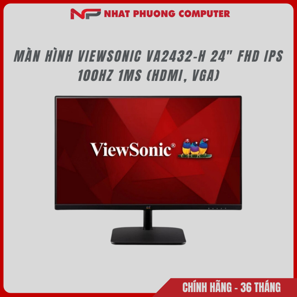 Màn hình ViewSonic VA2432-H Trắng/Đen 24" FHD IPS 100Hz 1ms (HDMI, VGA ...