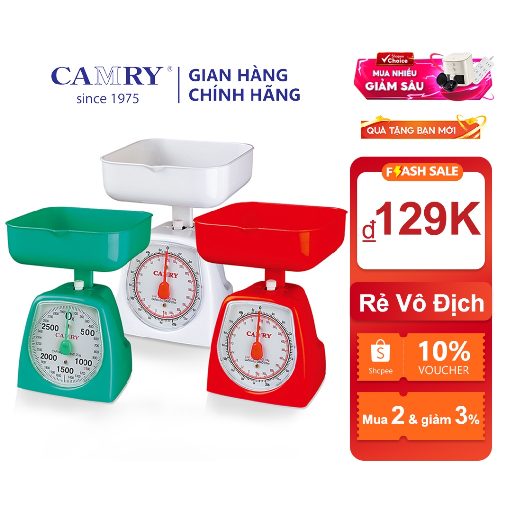 Camry Cân đồng hồ nhựa 5kg/3kg/2kg/1kg Cảm biến chính xác cao | Shopee Việt Nam