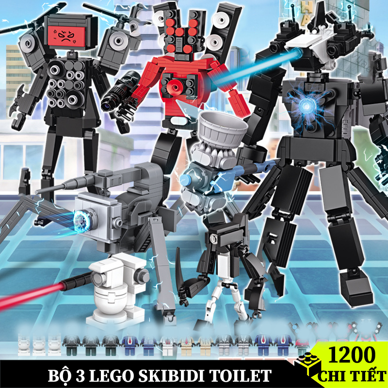 BỘ 3 SKIBIDI TOILET 1200 CHI TIẾT, TITAN MONITORMAN SOUNDMAN TVMAN, ĐỒ ...