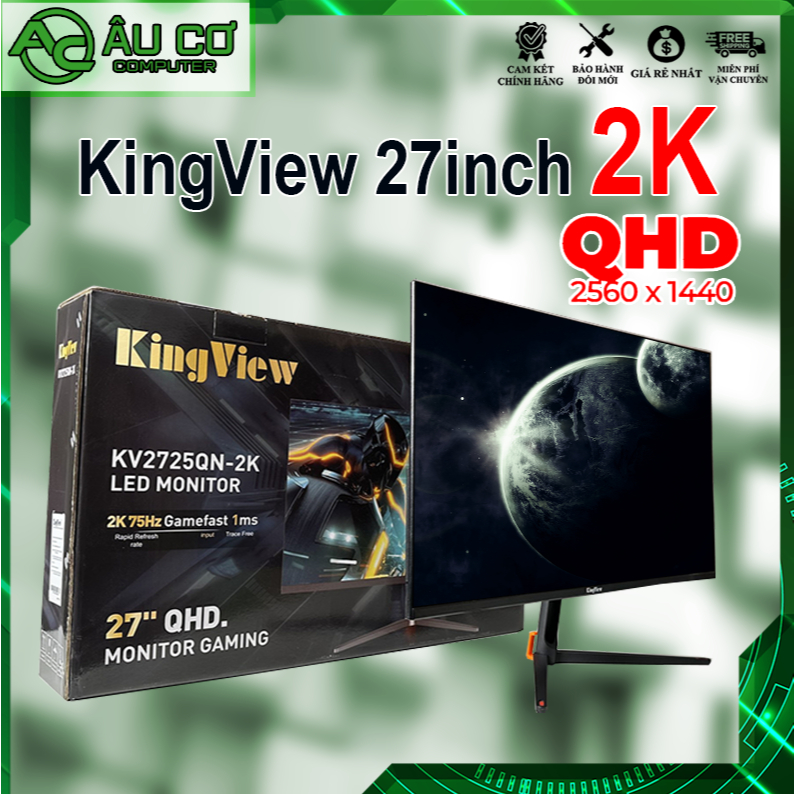 Màn hình Máy tính PC Gaming 2K QHD Full viền 27 inch KingView KV-2725QN (2K/IPS/2ms) - Bảo hành ...
