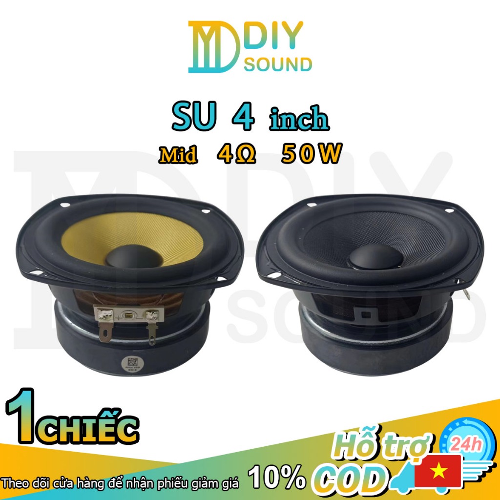DIYSOUND Loa mid Loa tầm trung SU 4 inch 4omh 50-60W Sợi Thuỷ Tinh Dòng Loa Cao Cấp Đến Có thể ...