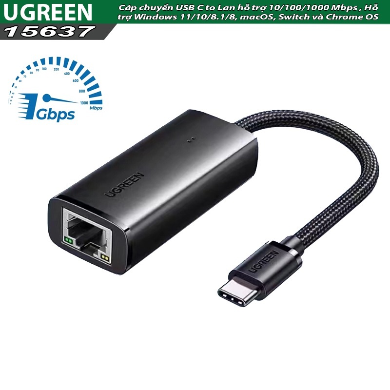 Cáp chuyển Type C sang LAN 1Gbps Ugreen 10/100/1000 cao cấp | Shopee ...