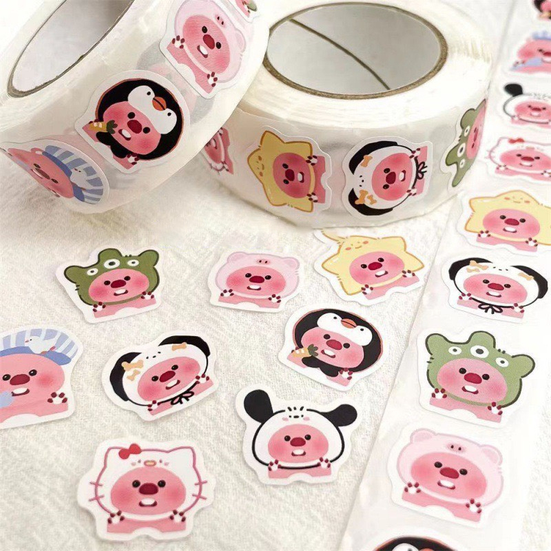 Cuộn 500 sticker khen thưởng hoạt hình ngộ nghĩnh, tem dán sticker ...