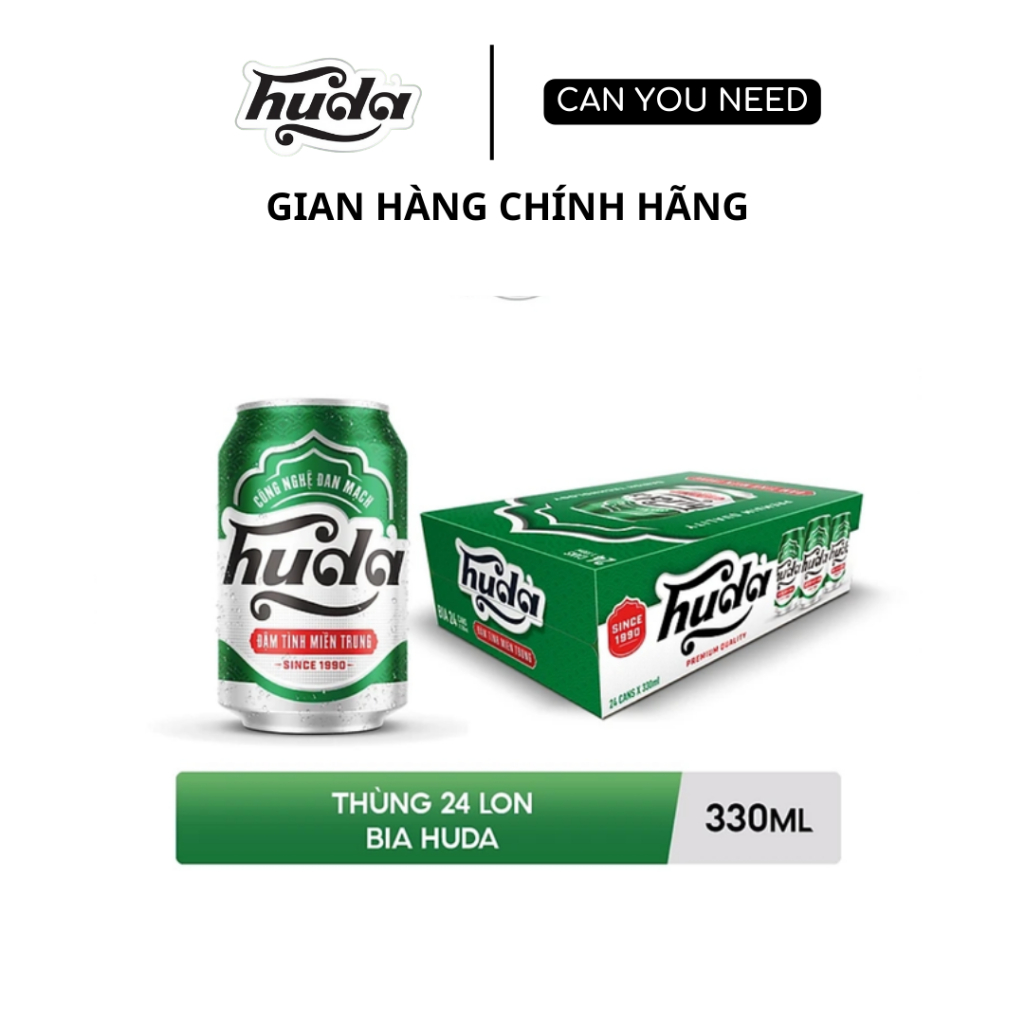 Bia Huda thùng 24 lon 330ml 4.7% nồng độ cồn | Shopee Việt Nam