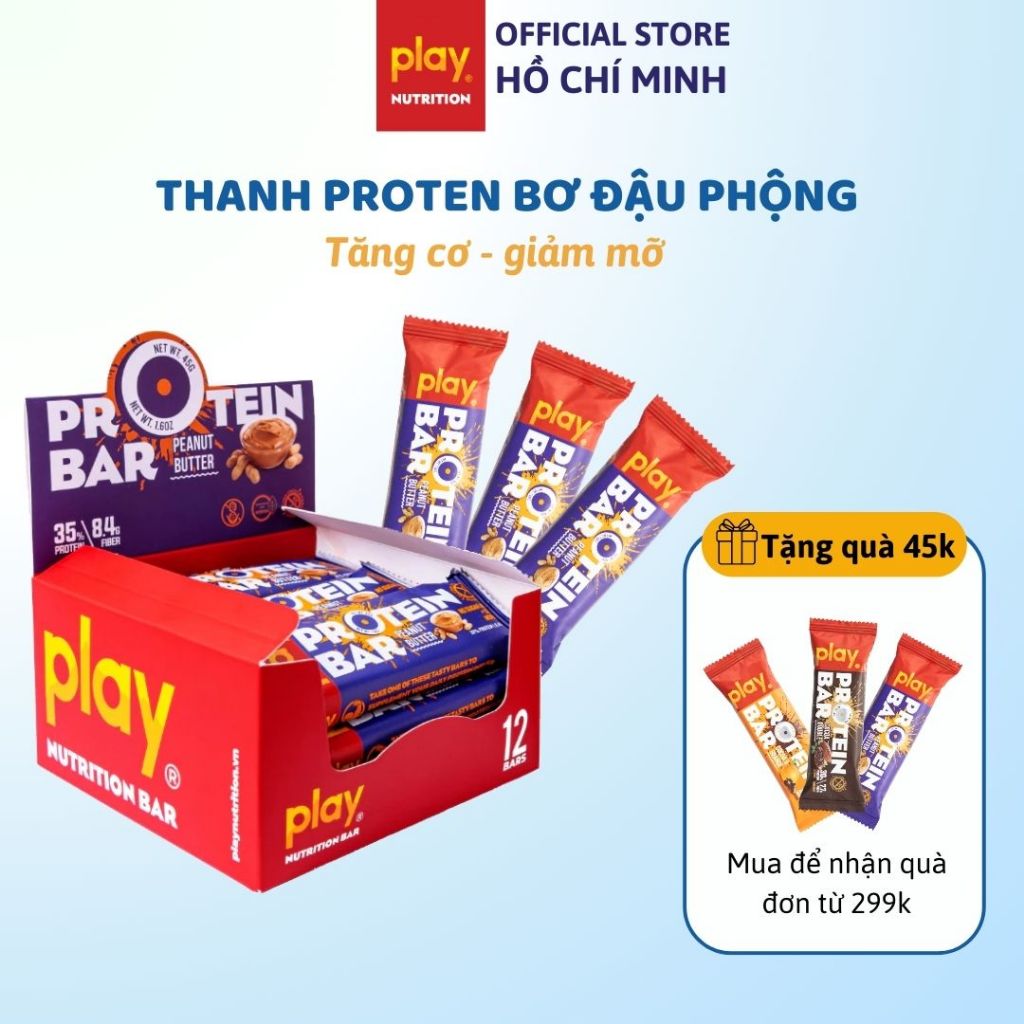 Thanh protein PLAY vị bơ đậu phộng – Thanh dinh dưỡng PLAY Protein Bar ...