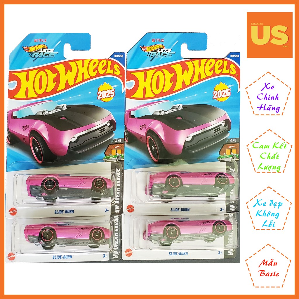 Xe Mô Hình Hot Wheels Slide Burn Hồng | Shopee Việt Nam