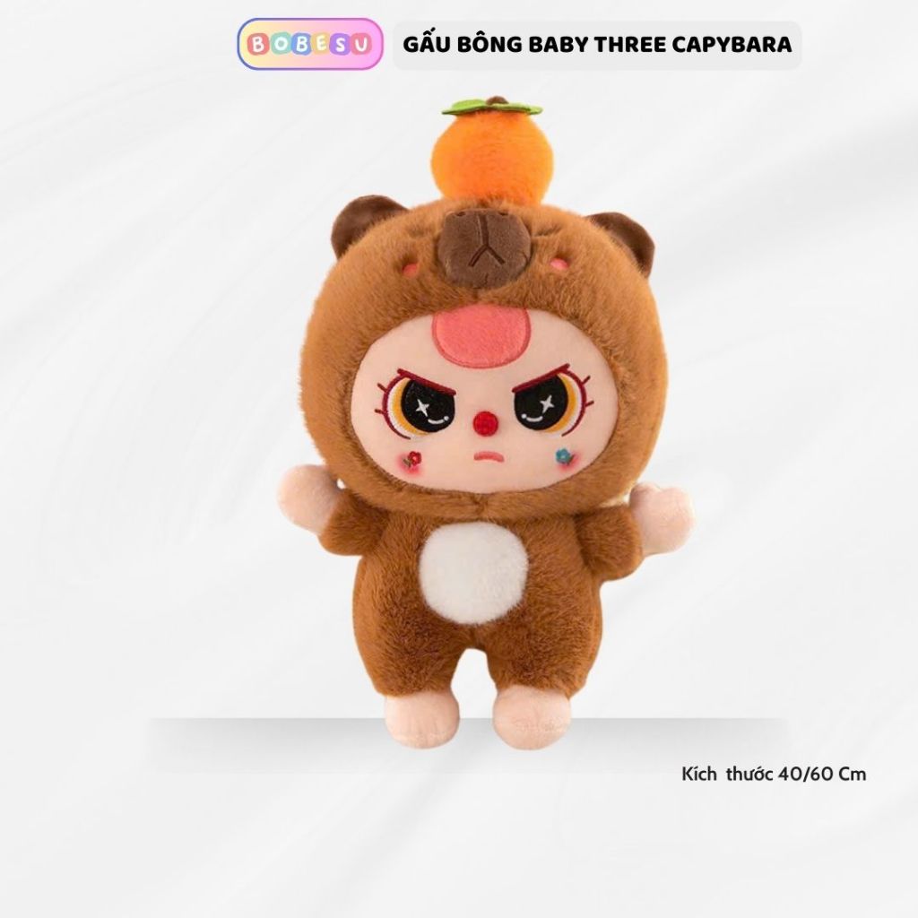 Gấu bông baby three capybara mũ cam Thú nhồi bông baby three cosplay ...