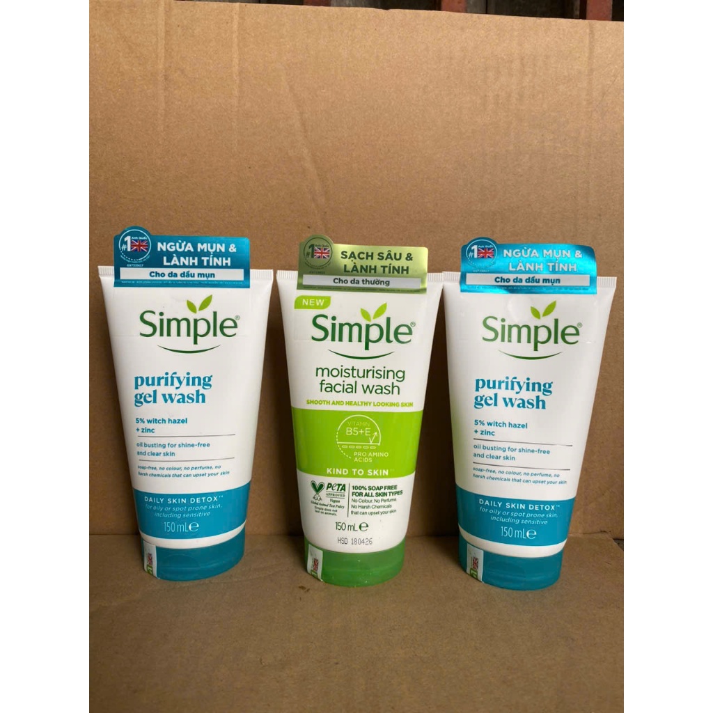 Sữa Rửa Mặt Simple 150ml - Sữa Rửa Mặt Sim Bồ - Sữa Rửa Mặt Ngừa Mụn, cho Da Thường | Shopee ...