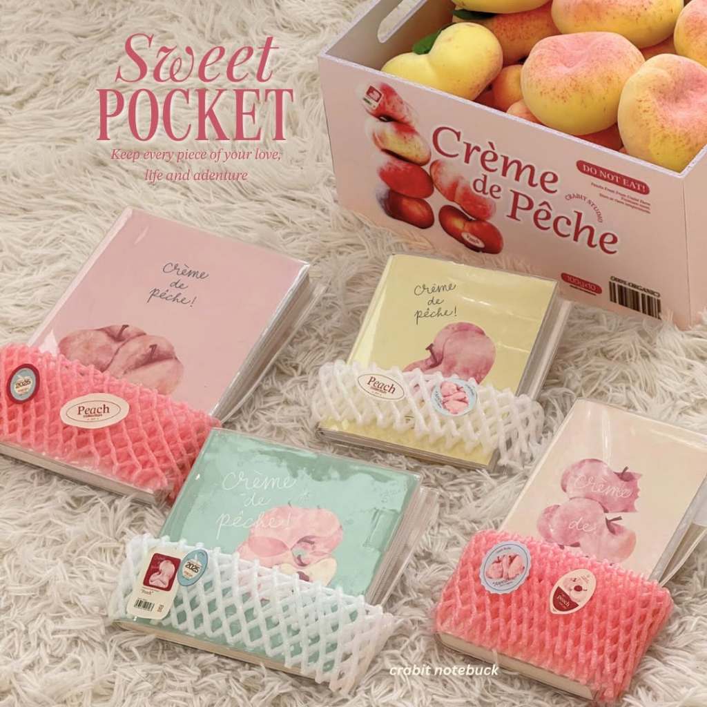 Sổ tay CRABIT Peach Pocket khổ A5 A6 Vuông ruột kẻ ngang dot grid ...