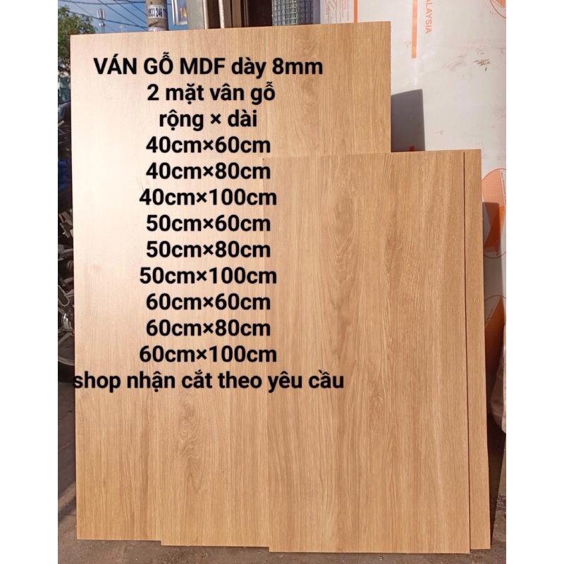 Tấm ván gỗ làm kệ- ván gỗ mdf dày 8mm 2 mặt vân gỗ làm kệ giá đỡ đồ nội ...