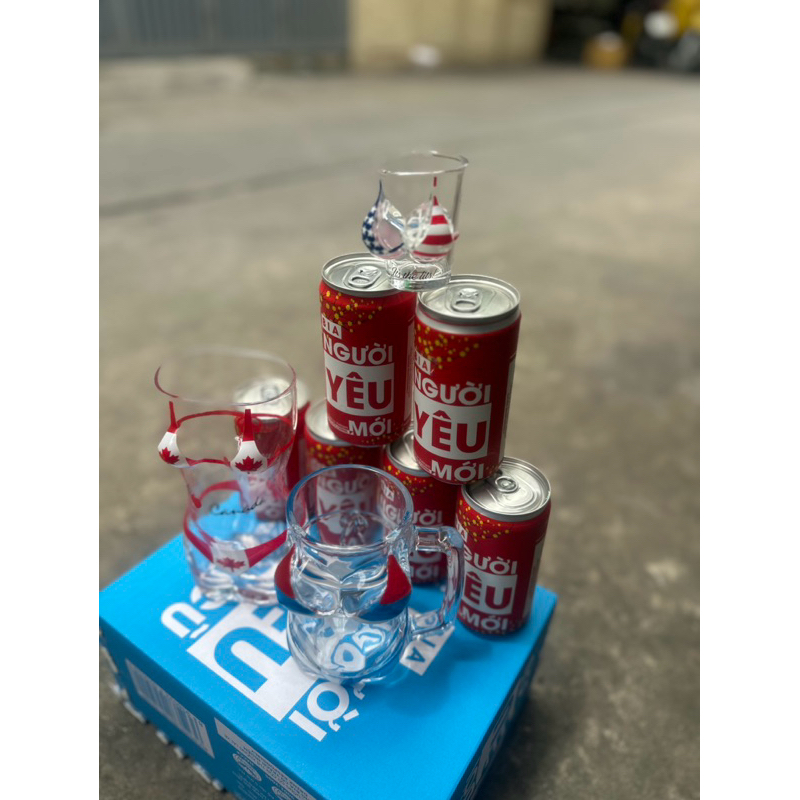 Combo 6lon Bia Người Yêu Mới + Bộ 3 ly uống Bia/rượu | Shopee Việt Nam