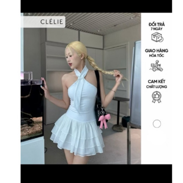Pass đầm CLÉLIE trắng giống hình (size S) | Shopee Việt Nam